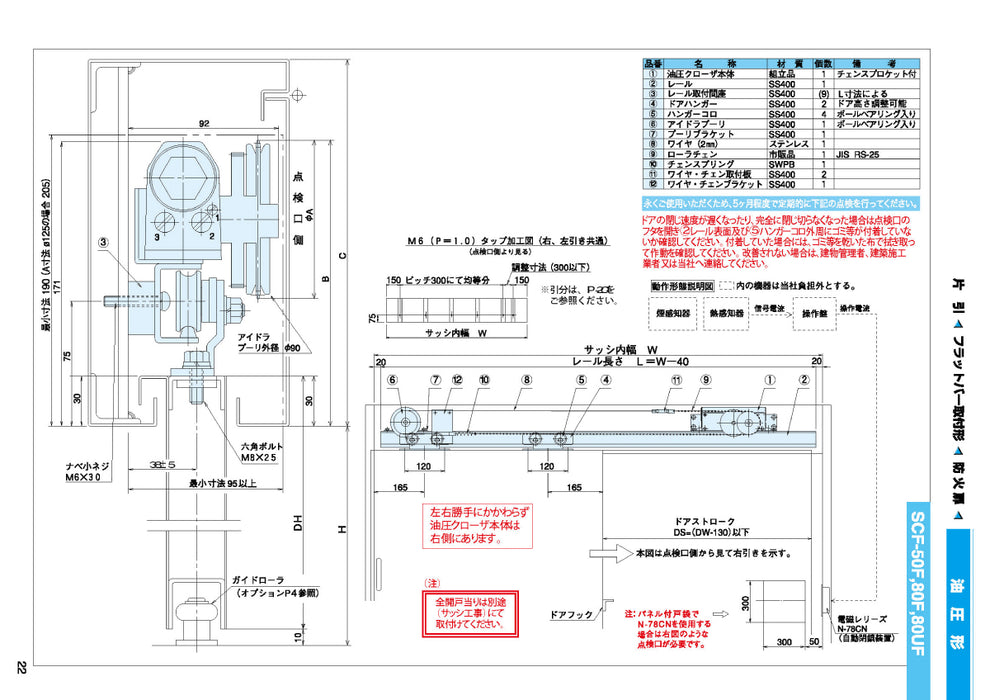 SCF-50F｜THUスライドクローザー｜ハシダ技研 – イブニーズ.com- 建築金物（ドア・窓・サッシ金物）の販売・専門店