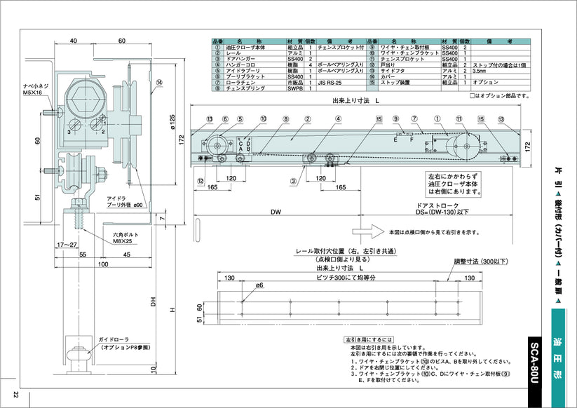 SCA-80U｜THUスライドクローザー｜ハシダ技研 – イブニーズ.com- 建築金物（ドア・窓・サッシ金物）の販売・専門店